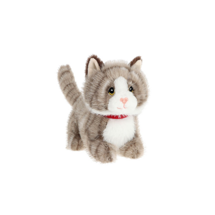 Keeleco 18cm Grey & White Pouncing Kitten Soft Toy – Keep Cosy